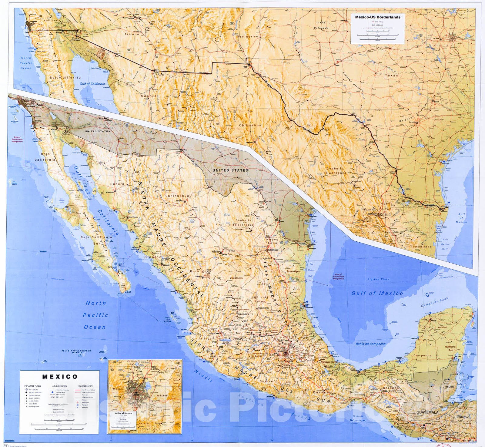 Historic 1993 Map - Mexico, Reference map. – Historic Pictoric