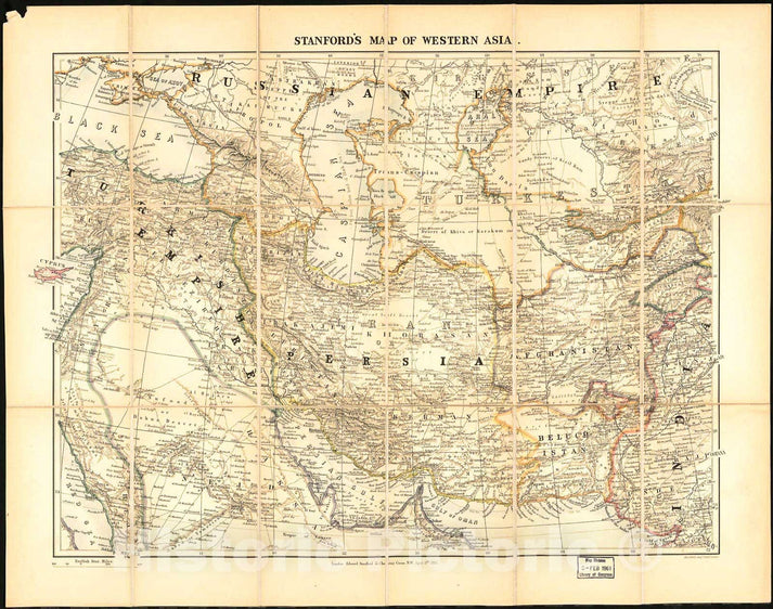 Historic 1885 Map - Stanford's map of Western Asia – Historic Pictoric
