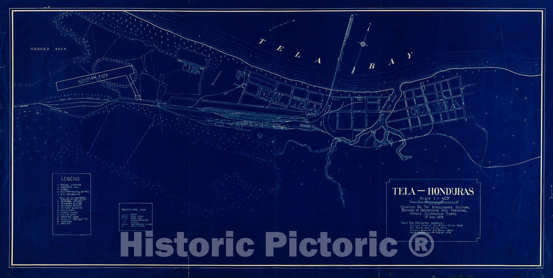 Historic 1929 Map - Tela, Honduras – Historic Pictoric