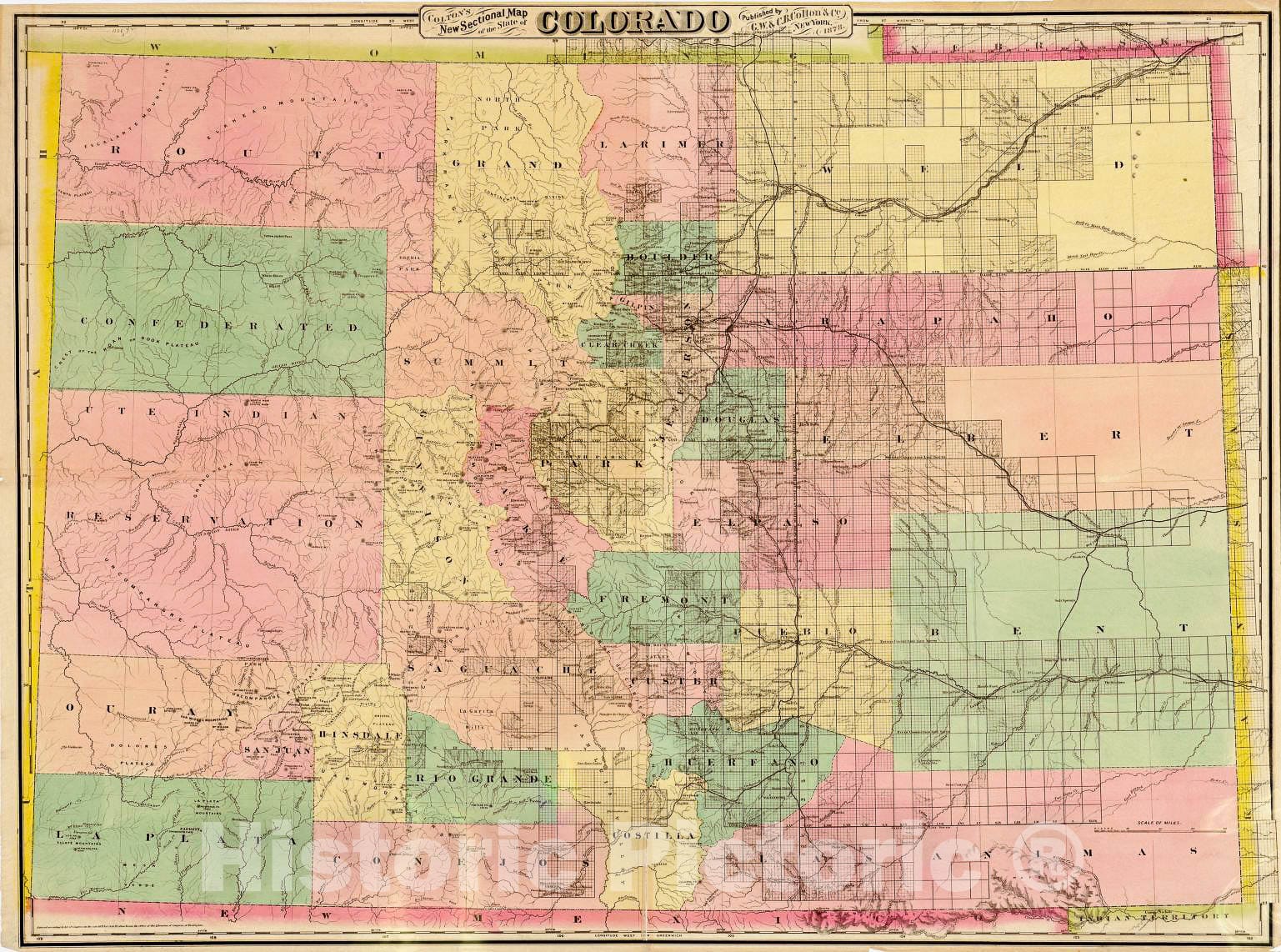Historic 1878 Map Colton s New Sectional Map Of The State Of Colorad historic-1878-map-colton-s-new-sectional-map-of-the-state-of-colorad