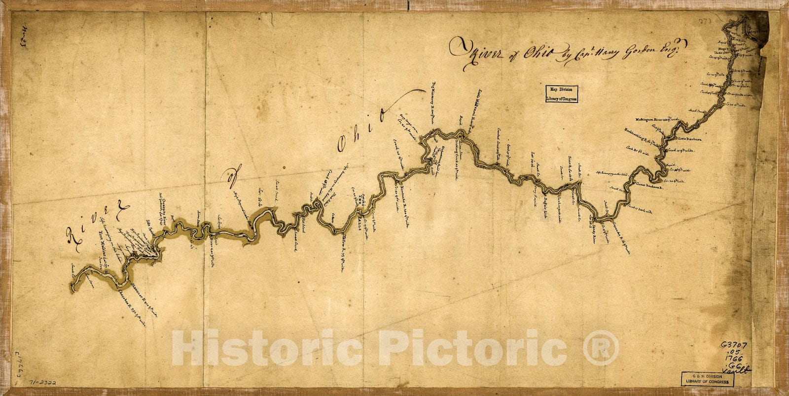 Historic 1766 Map - River of Ohio. – Historic Pictoric