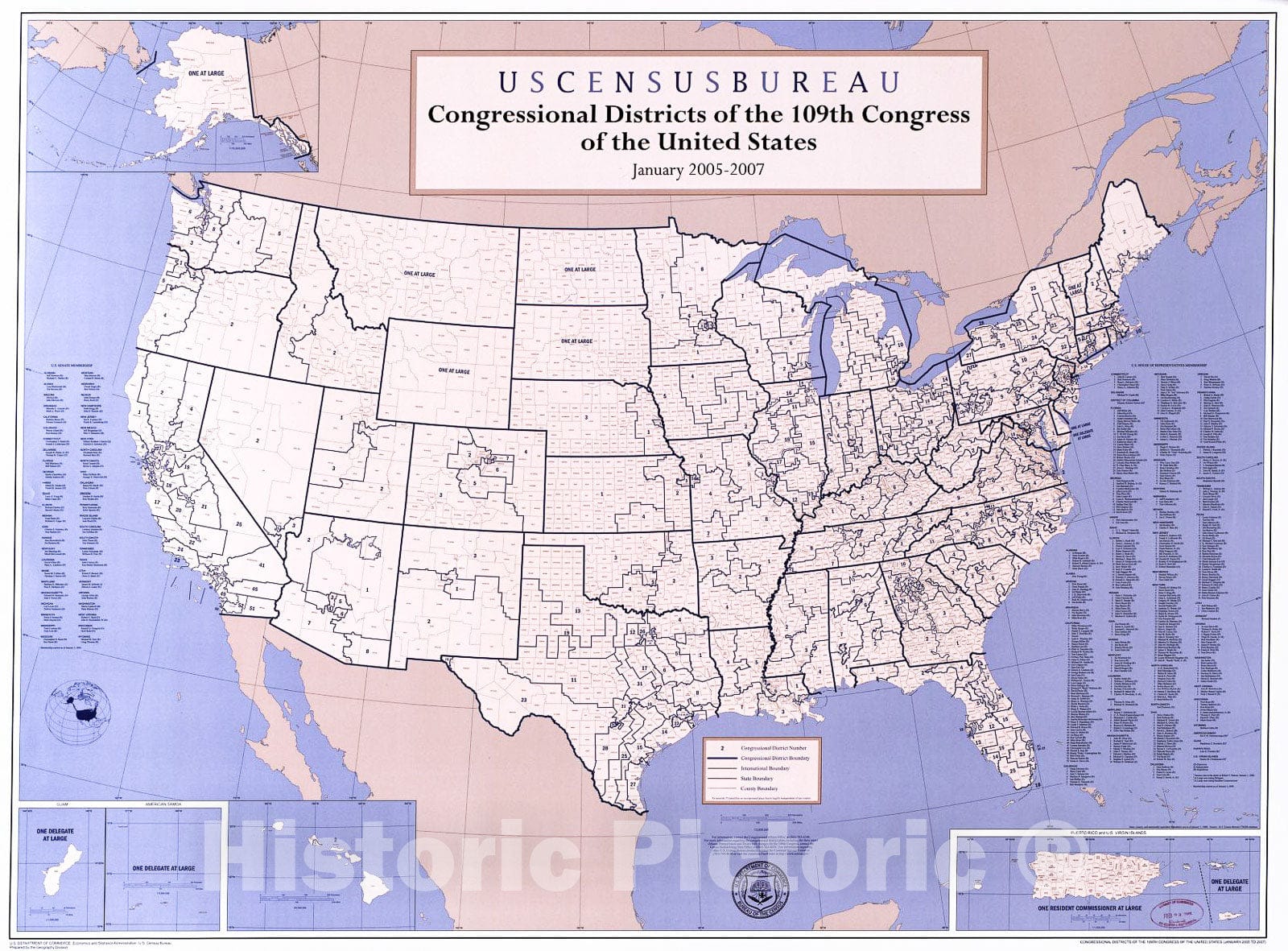 Historic 2005 Map - Congressional districts of The 109th Congress of T ...