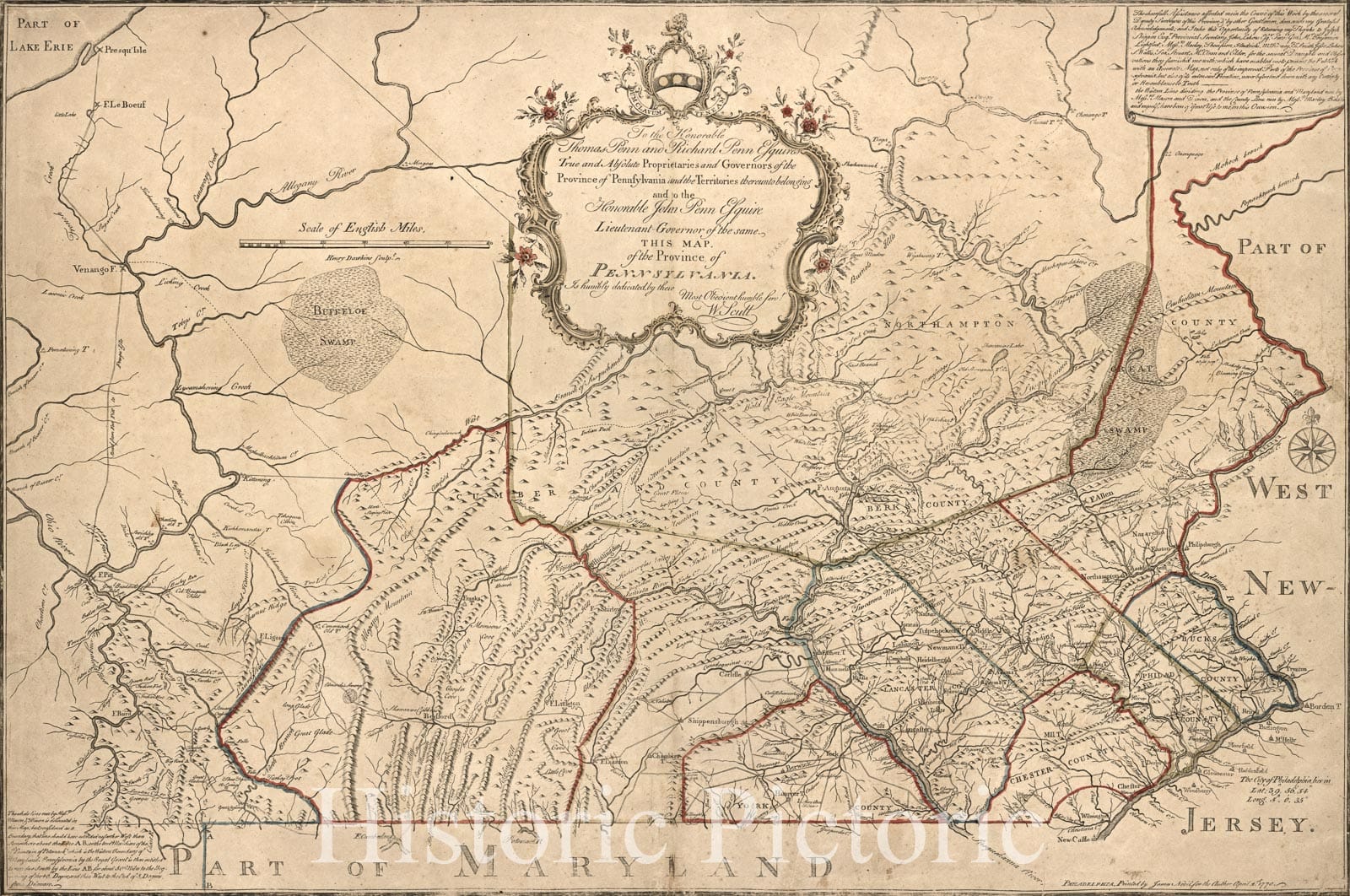 Historic 1770 Map - to The Honorable Thomas Penn and Richard Penn, Esq ...