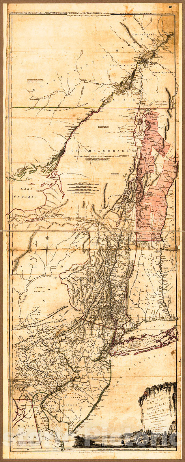 Historic 1768 Map - The Provinces of New York, and New Jersey; with Pa ...