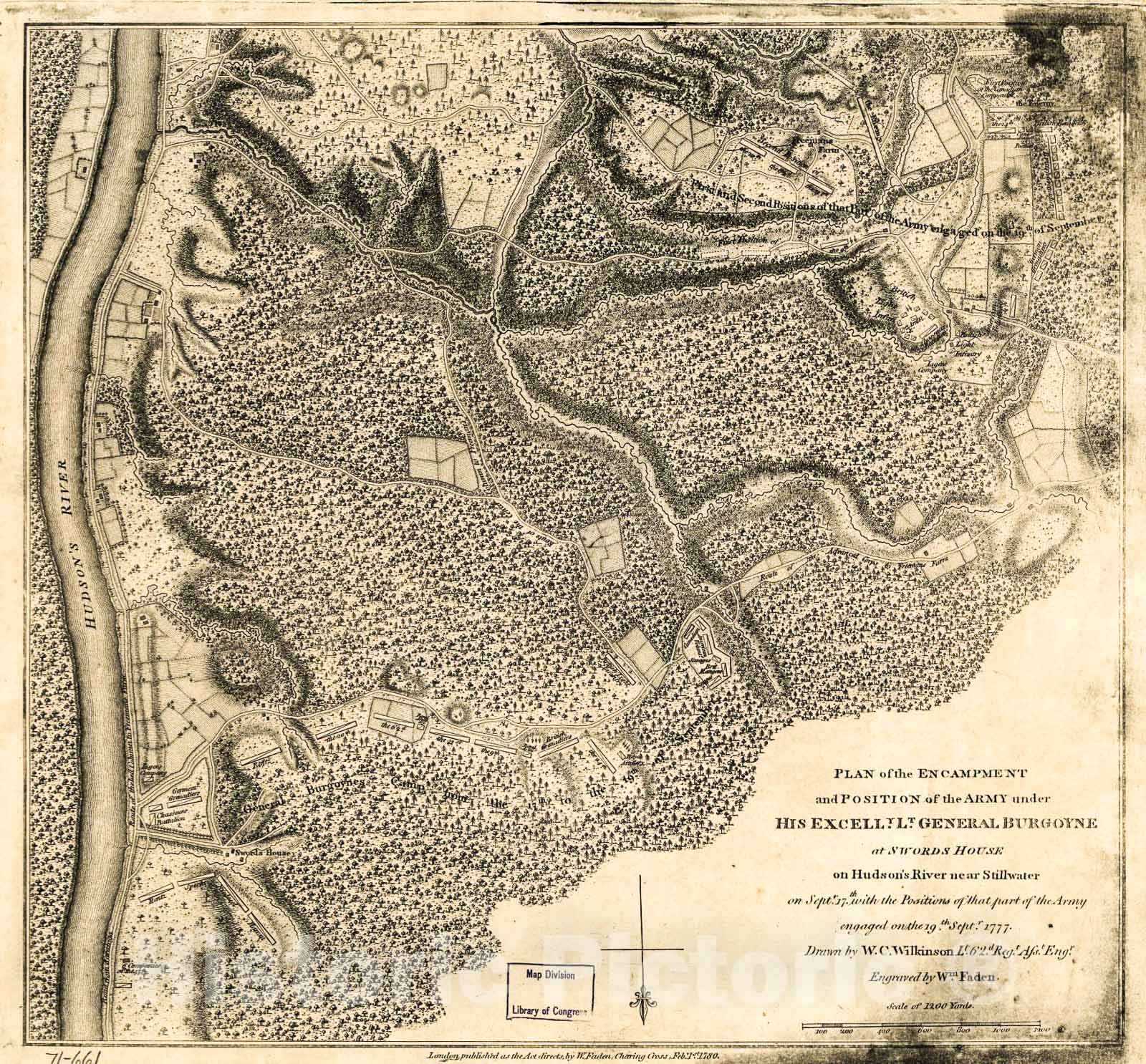 Historic 1780 Map - Plan of The Encampment and Position of The Army Un ...