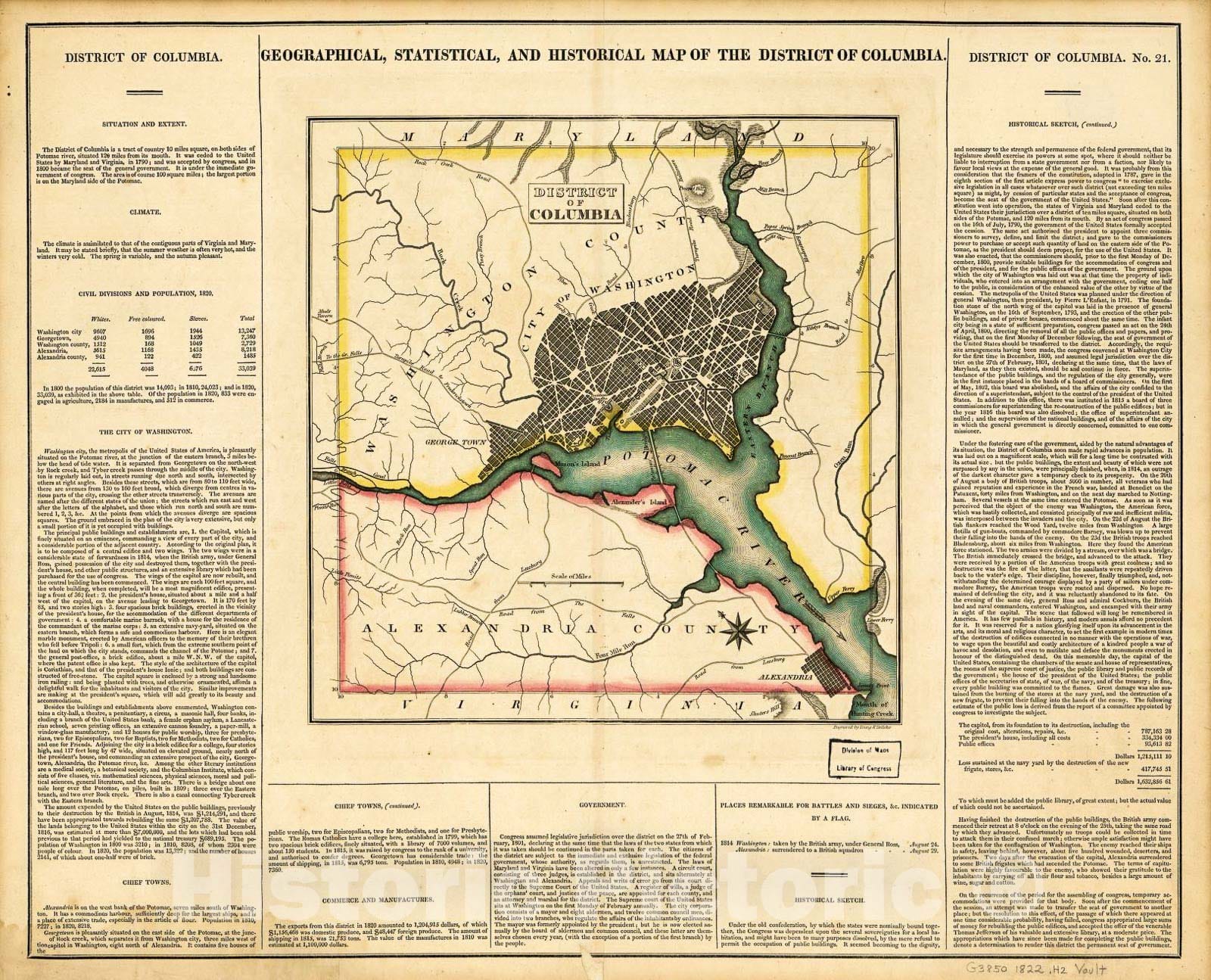 Historic 1822 Map - Geographical, Statistical, and Historical map of T ...