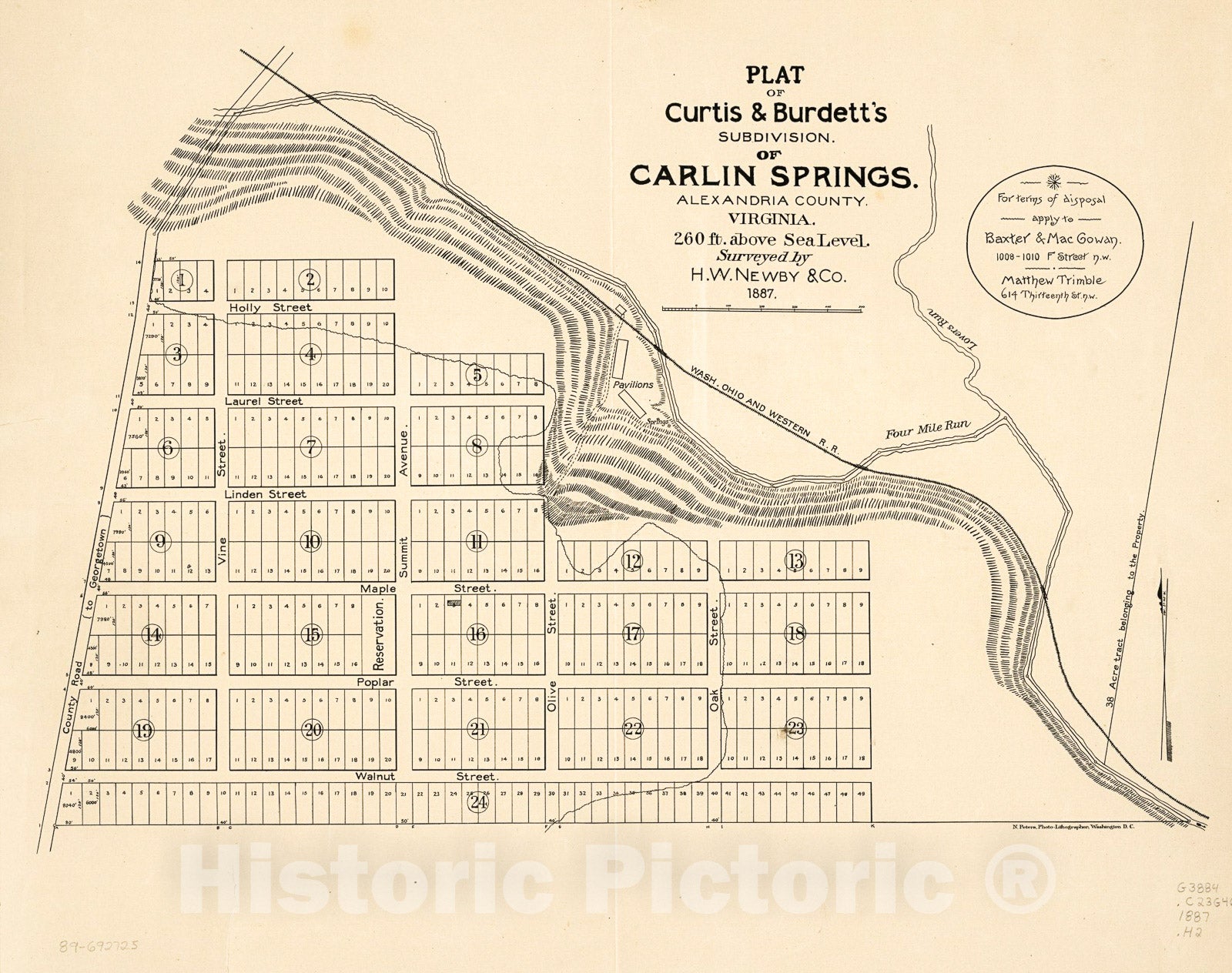 Historic 1887 Map - Plat of Curtis & Burdett's Subdivision of Carlin S ...