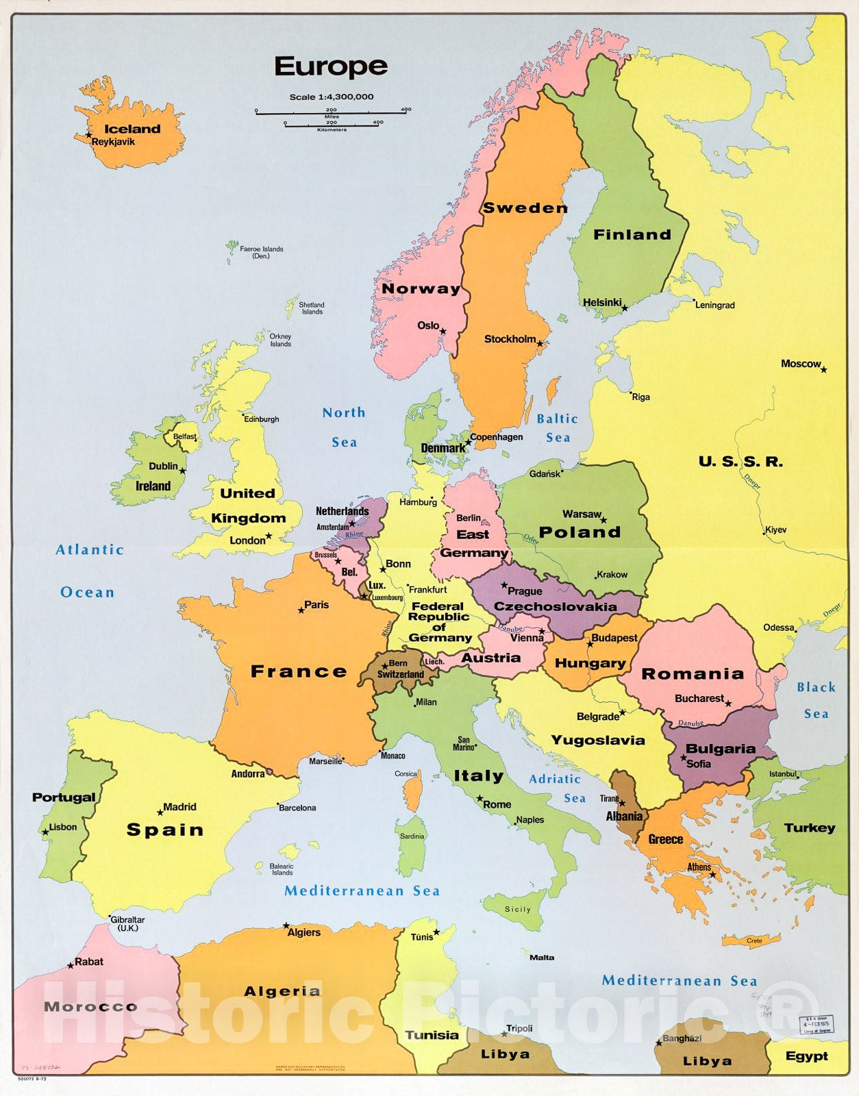 Political Map Of Europe 2022 With Capitals