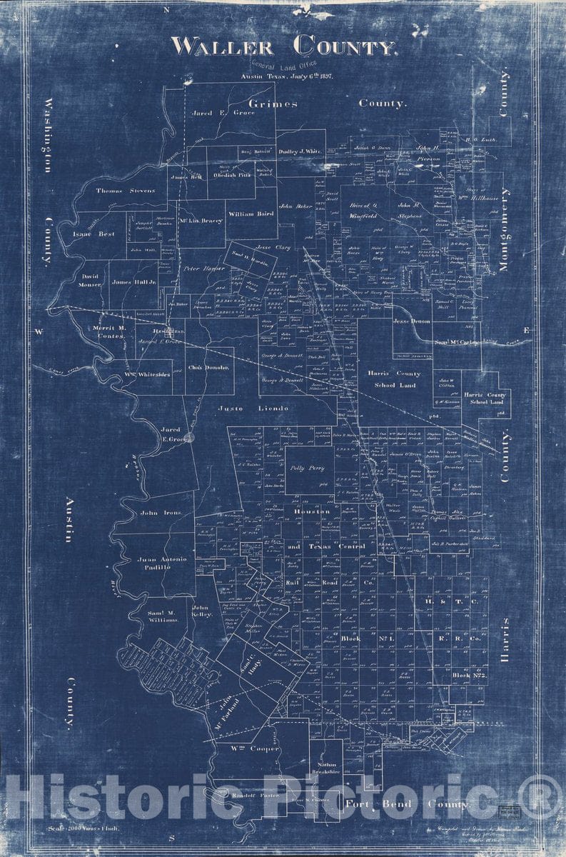 Historic 1897 Map - Waller County – Historic Pictoric