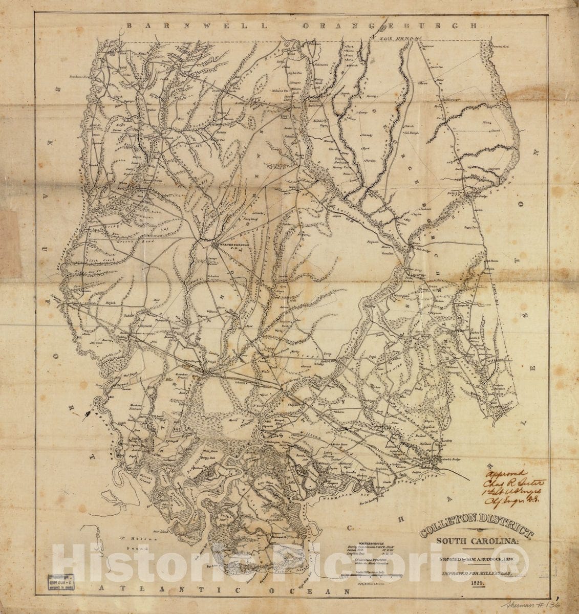 Historic 1825 Map - Colleton District, South Carolina – Historic Pictoric