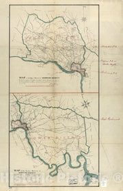 Historic 1887 Map - Map of The Upper District of Henrico County ; Map ...