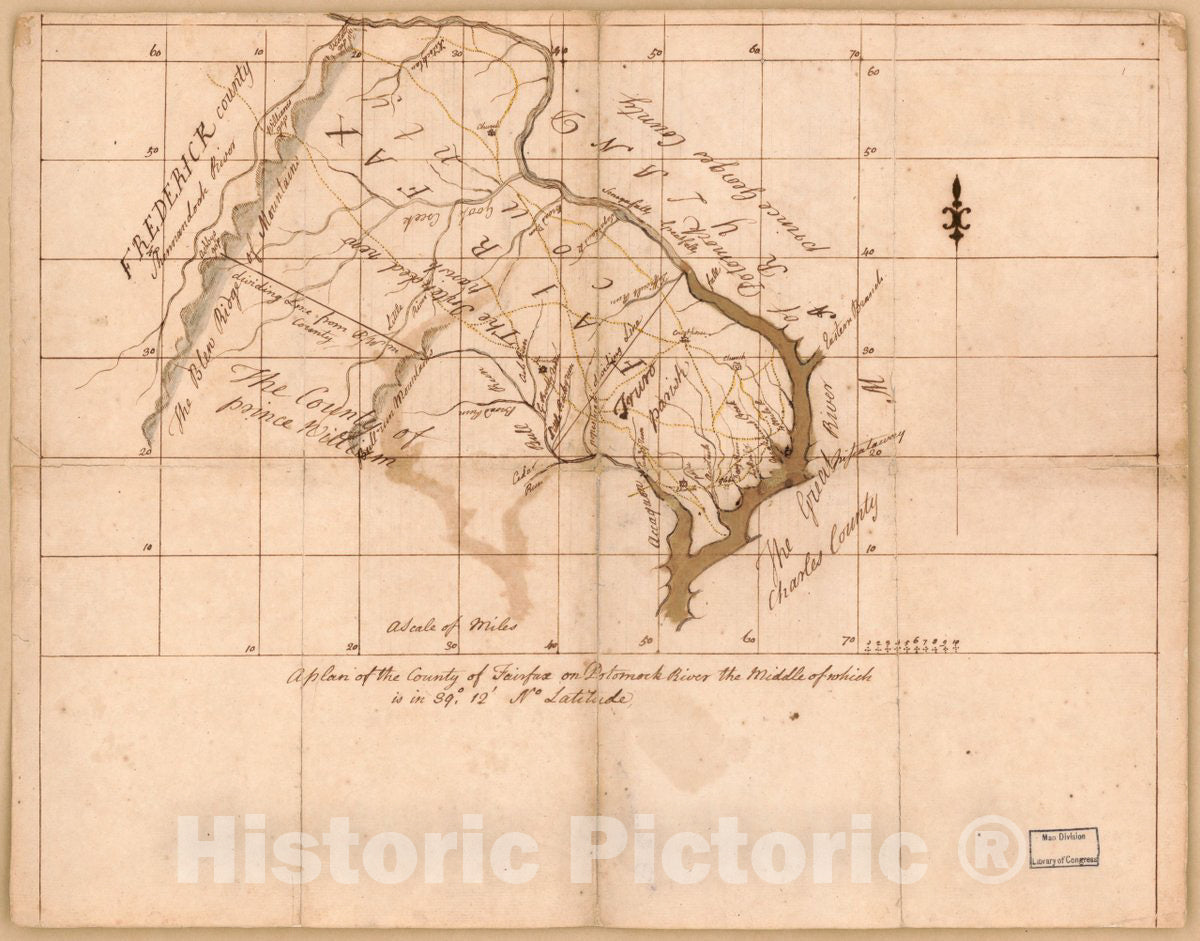 Historic Map - A Plan of The County of Fairfax on Potomack River The M ...