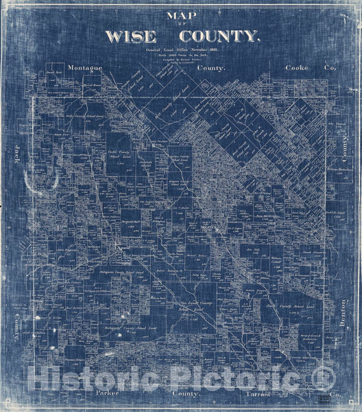 Historic 1895 Map - Map of Wise County - Historic Pictoric
