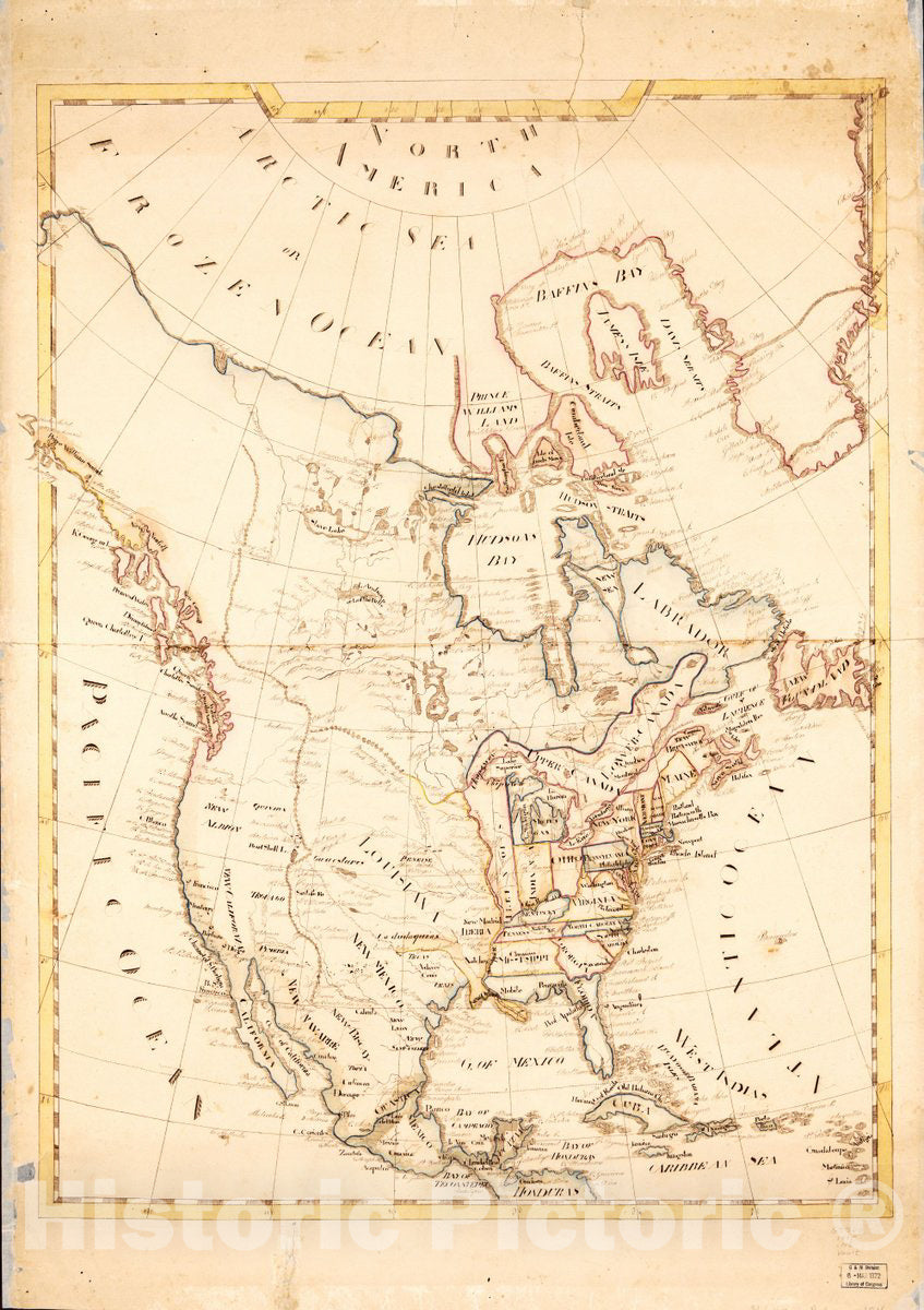 Historic 1815 Map - North America – Historic Pictoric