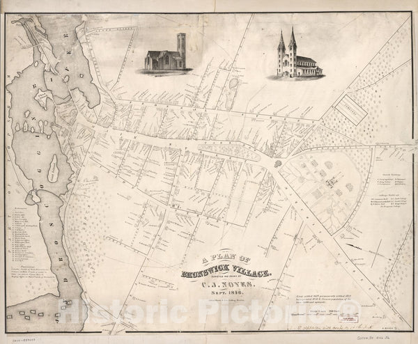 Historic 1846 Map - A Plan of Brunswick Village - Historic Pictoric