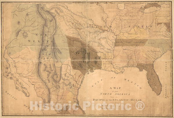 Historic 1811 Map - A map of Part North America from The Pacific to Th ...