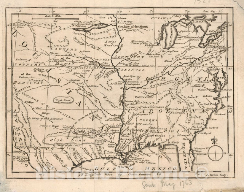 Historic 1763 Map - Colonial America – Historic Pictoric