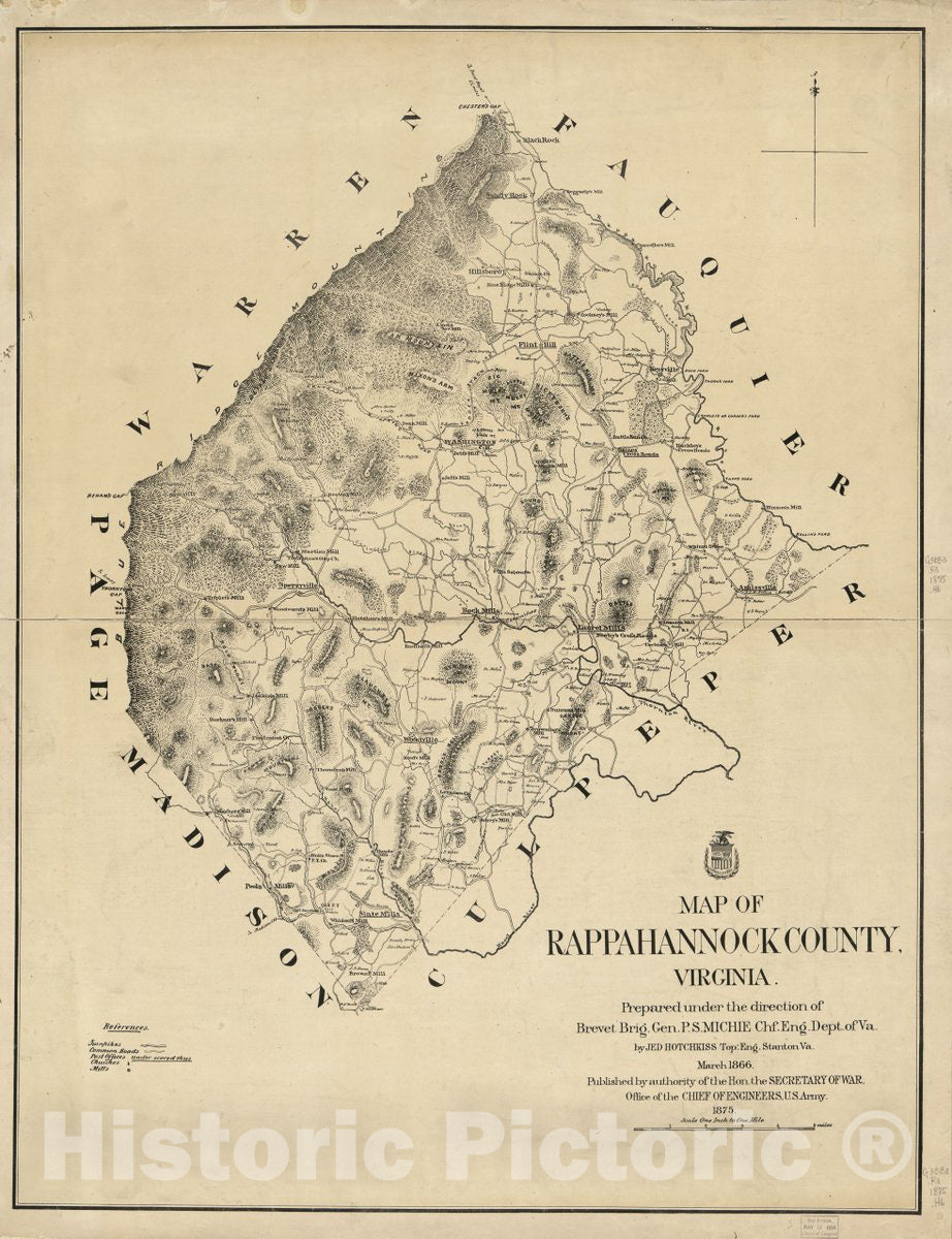 Historic 1866 Map - Map of Rappahannock County, Virginia – Historic ...