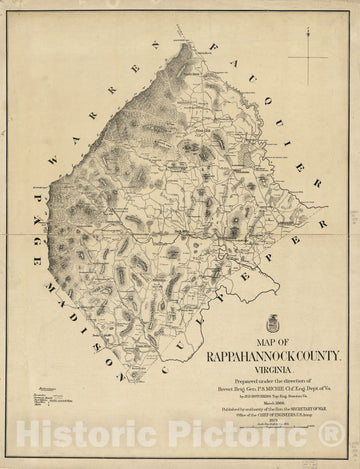 Historic 1866 Map - Map of Rappahannock County, Virginia – Historic ...