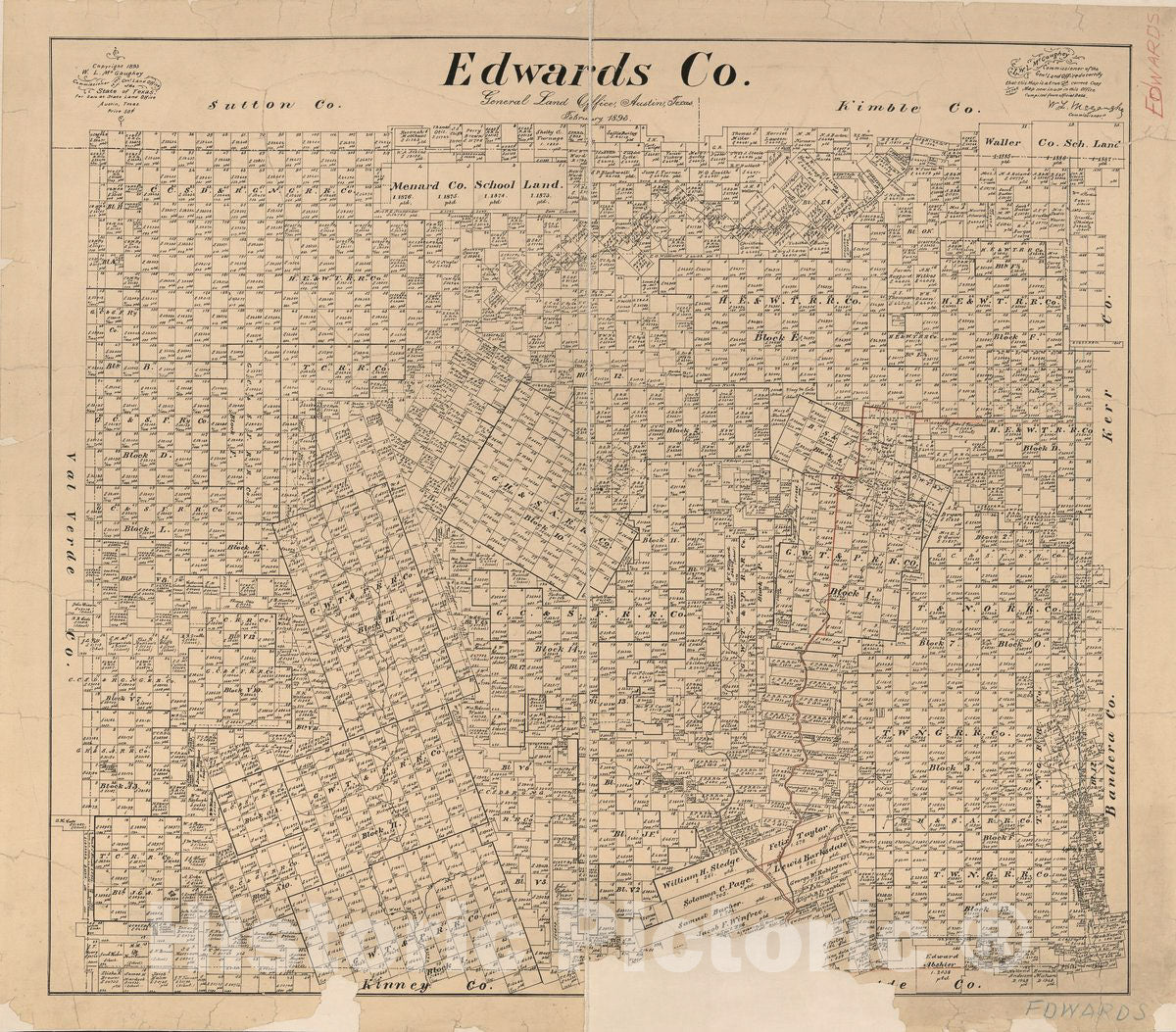Historic 1893 Map - Edwards Co. – Historic Pictoric