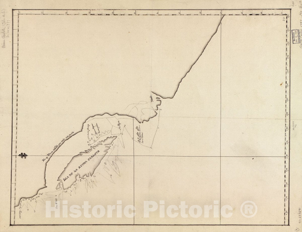 Historic 1787-1788 Map - Map Showing Route of Captain George Dixon in ...