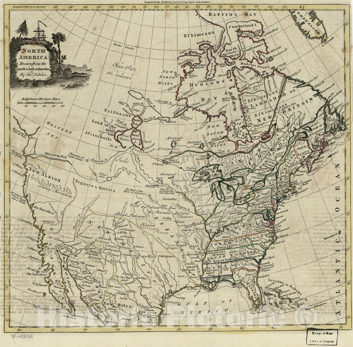 Historic 1774 Map - North America. – Historic Pictoric