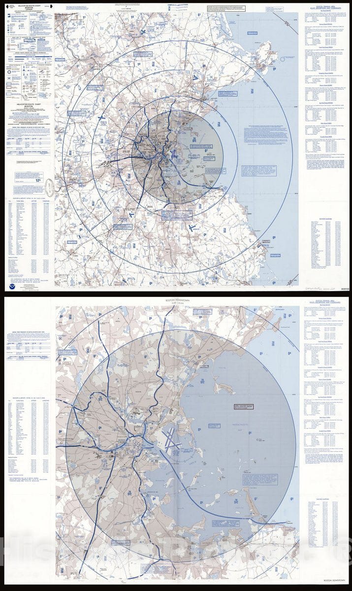 Historic 2000 Map - Helicopter Route Chart, Boston. – Historic Pictoric
