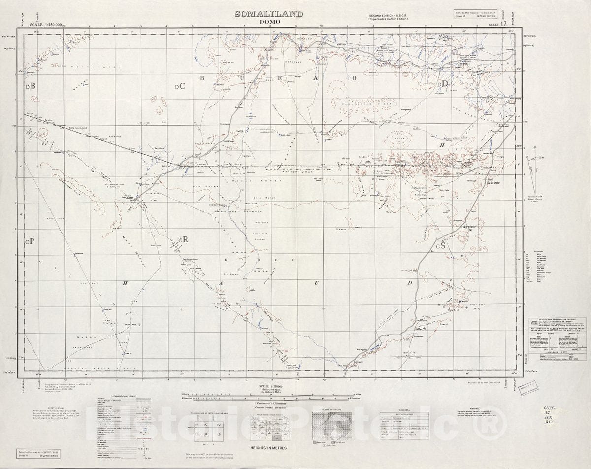 Historic 1952 Map - Somaliland 1:250,000. – Historic Pictoric