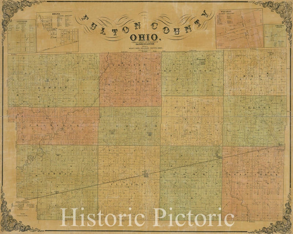 Historic 1850 Map - Fulton County, Ohio - Historic Pictoric