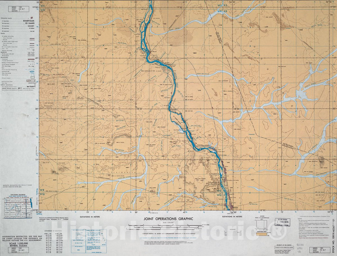 Historic Map - Joint Operations Graphic (Ground). - Berber, Sudan ...