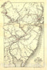 Historic 1869 Map - Map of The Rail Roads of New Jersey, and Parts of ...