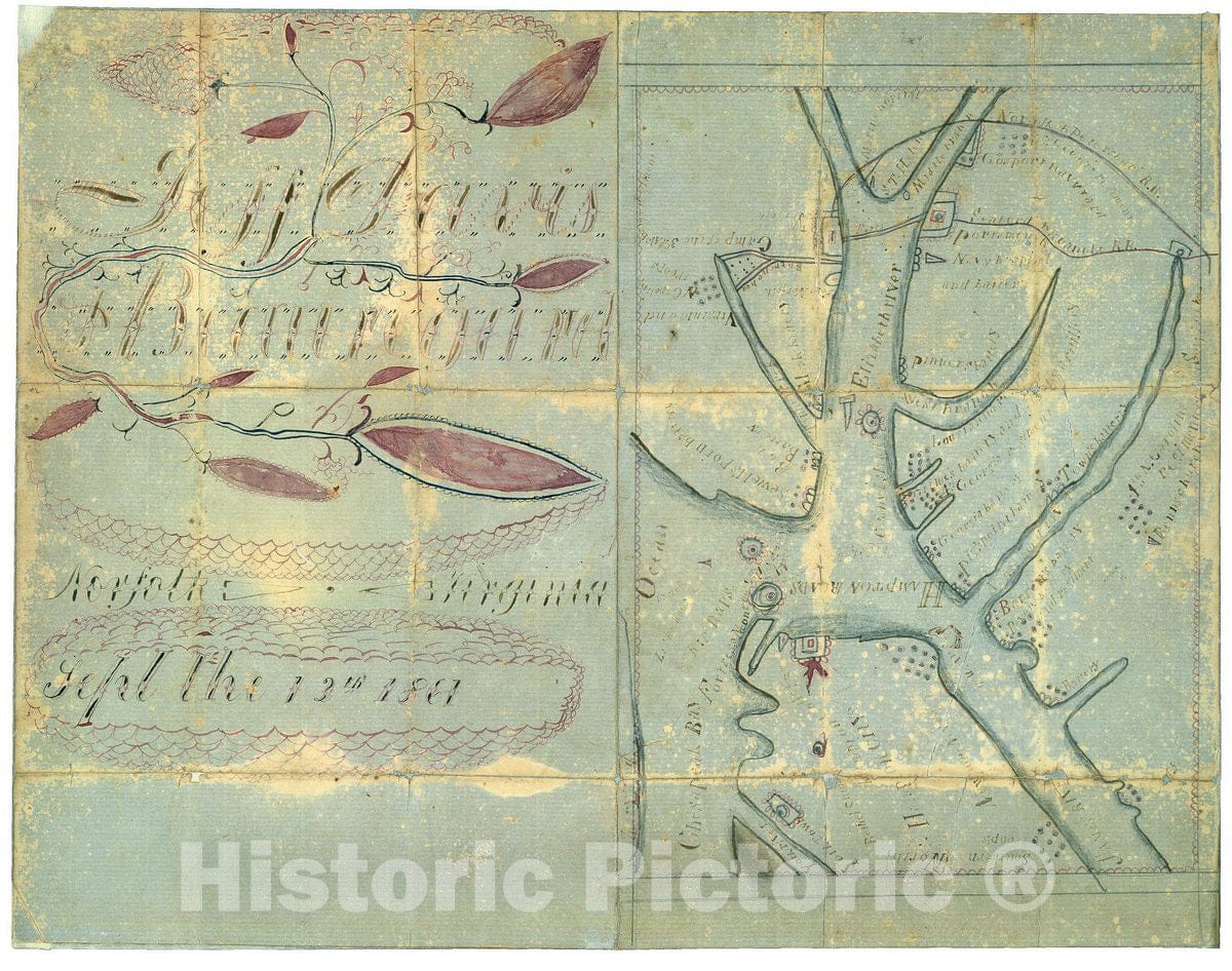 Historic 1861 Map - Norfolk, Virginia Sept. The 12th, 1861 – Historic ...