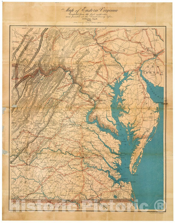 Historic 1862 Map - Map of Eastern Virginia, 1862 2 – Historic Pictoric