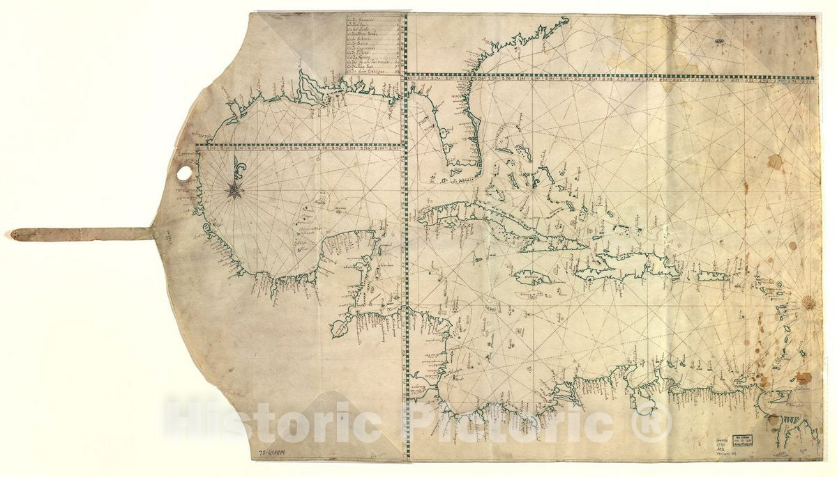 Historic 1770 Map - Map Showing Caribbean Area Including West Indies a ...