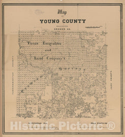 Historic 1880 Map - Map of Young County. – Historic Pictoric
