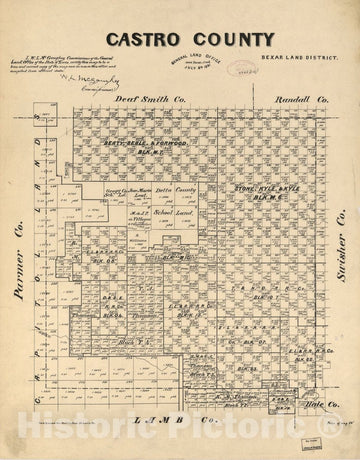 Historic 1891 Map - Castro County. – Historic Pictoric