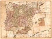 Historic 1772 Map - The Kingdoms of Spain and Portugal, Divided into T ...
