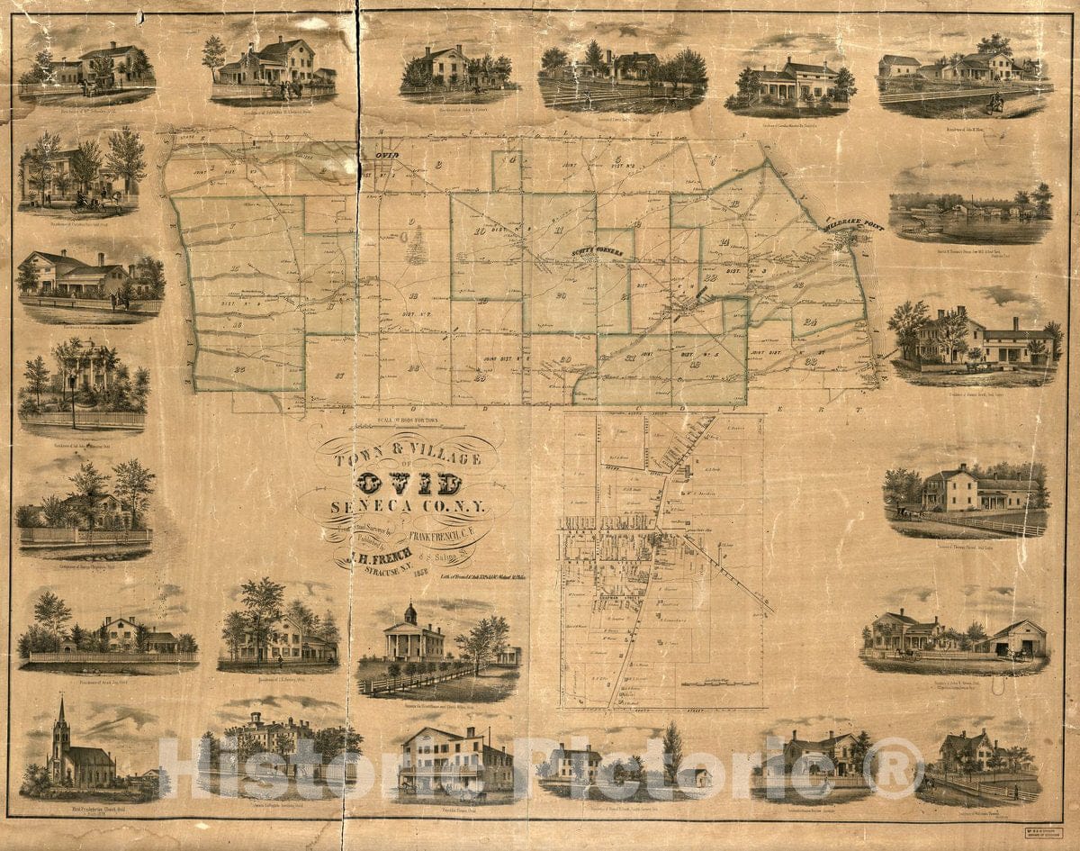 Historic 1858 Map - Town & Village of Ovid, Seneca Co, N.Y. – Historic ...