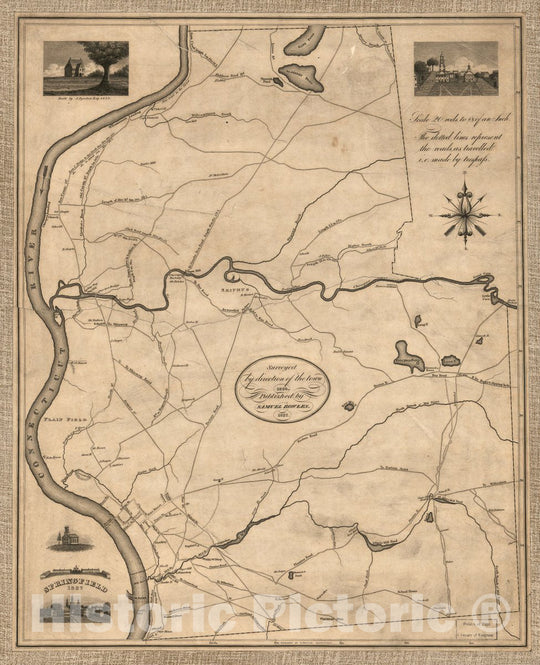 Historic 1827 Map - Springfield, 1827 : surveyed by Direction of The T ...