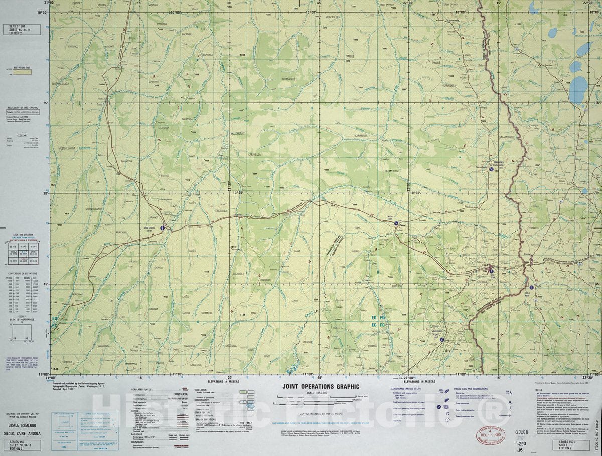 Historic Map - Joint Operations Graphic (Ground). - Dilolo, Zaire; Ang ...