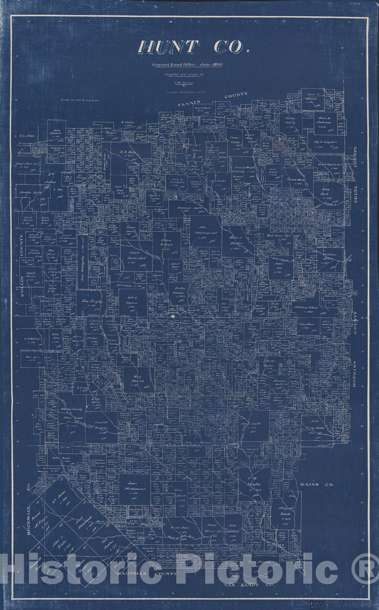 Historic 1894 Map - Hunt Co, Texas – Historic Pictoric