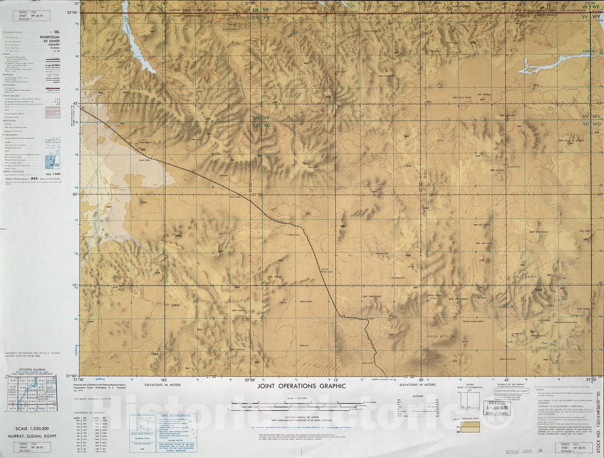 Historic Map - Joint Operations Graphic (Ground). - Murrat, Sudan; Egy ...