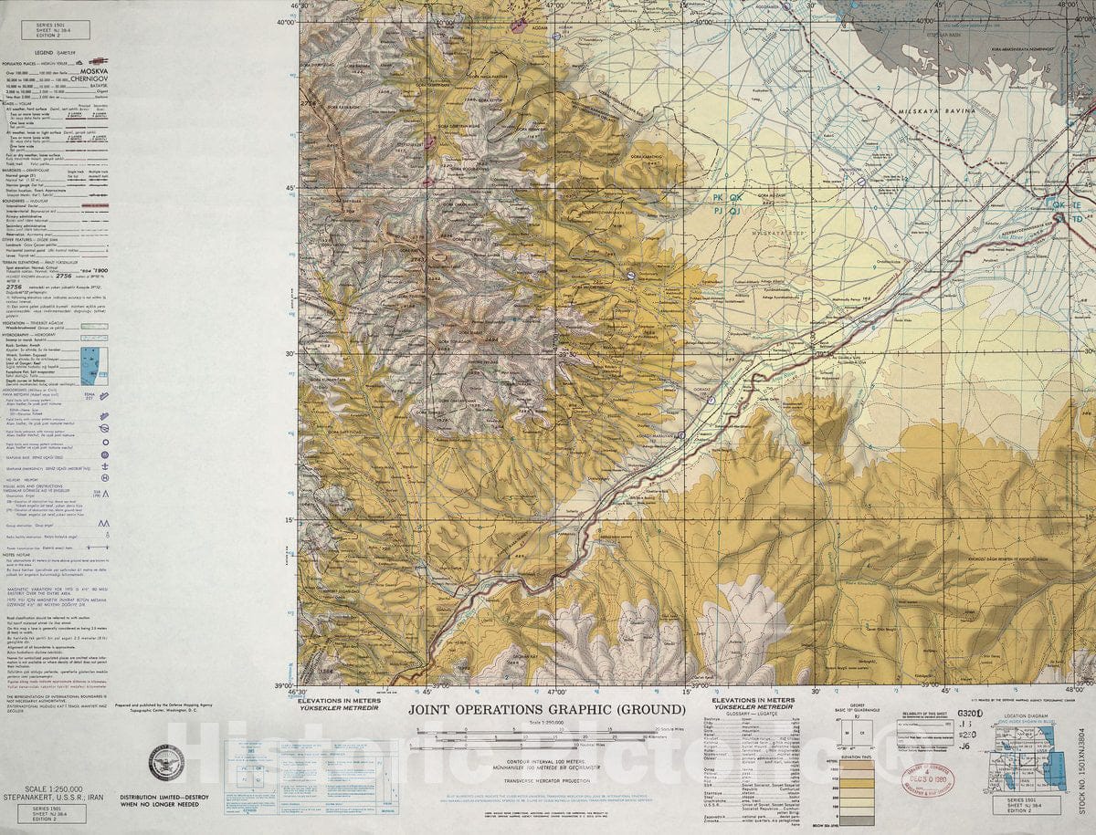Historic Map - Joint Operations Graphic (Ground). - Stepanakert, U.S.S ...