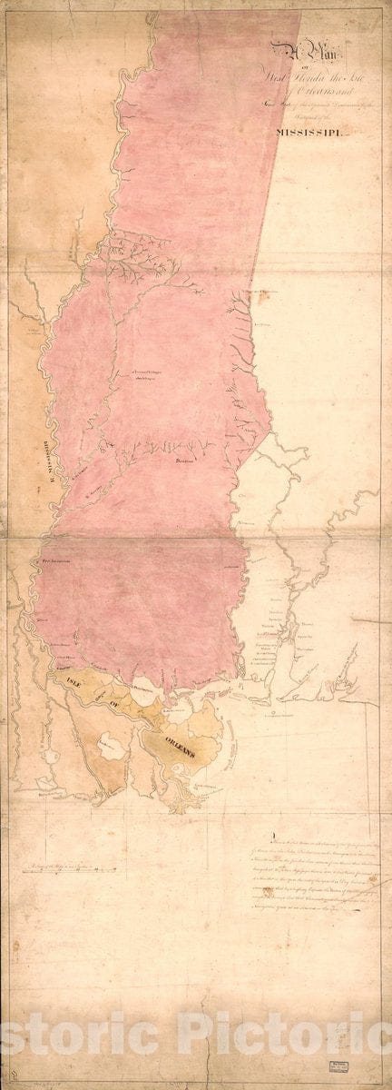 Historic 1763 Map - A Plan of West Florida, The Isle of Orleans, and S ...