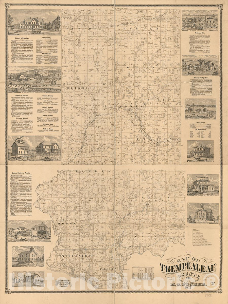 Historic 1877 Map - Map of Trempealeau County, WIS. – Historic Pictoric