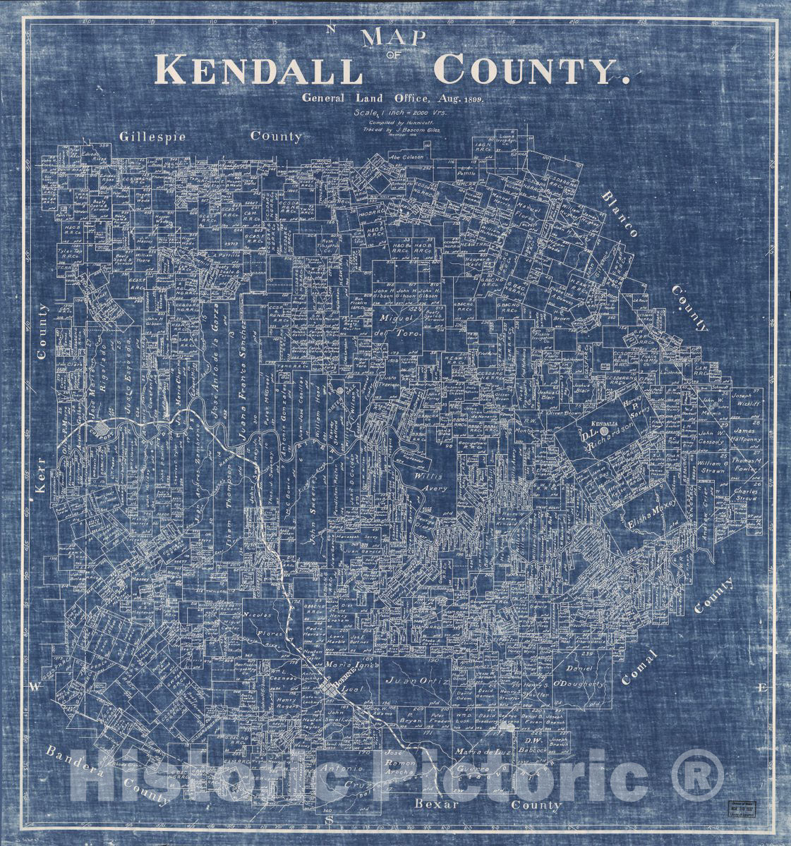 Historic 1899 Map - Map of Kendall County – Historic Pictoric