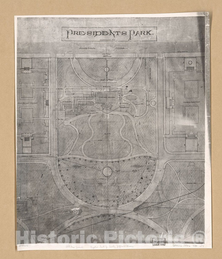 Historic 1880 Map - Presidents Park, Reservation no. 1 : Washington D ...