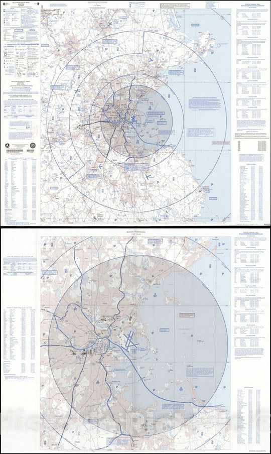 Historic 2007 Map - Helicopter Route Chart, Boston. – Historic Pictoric