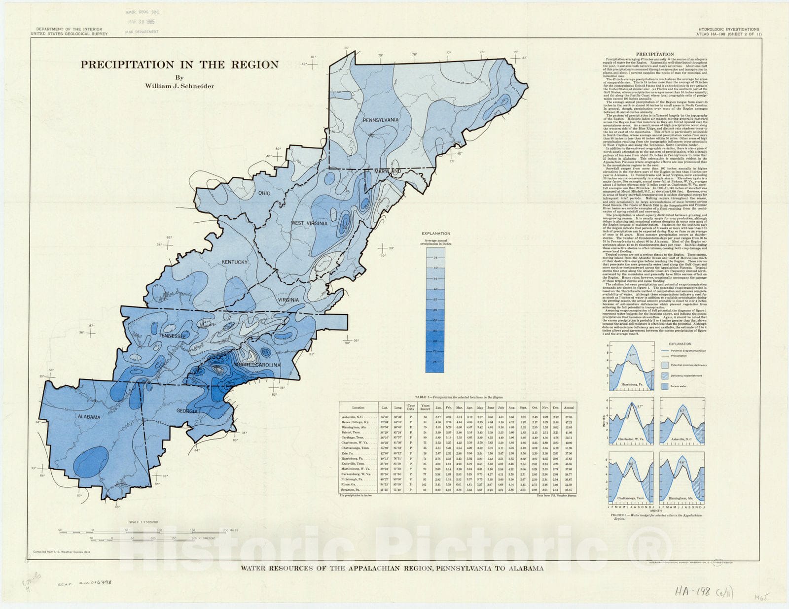 Map : Appalachia 1965 4, Water resources of the Appalachian region, Pe ...