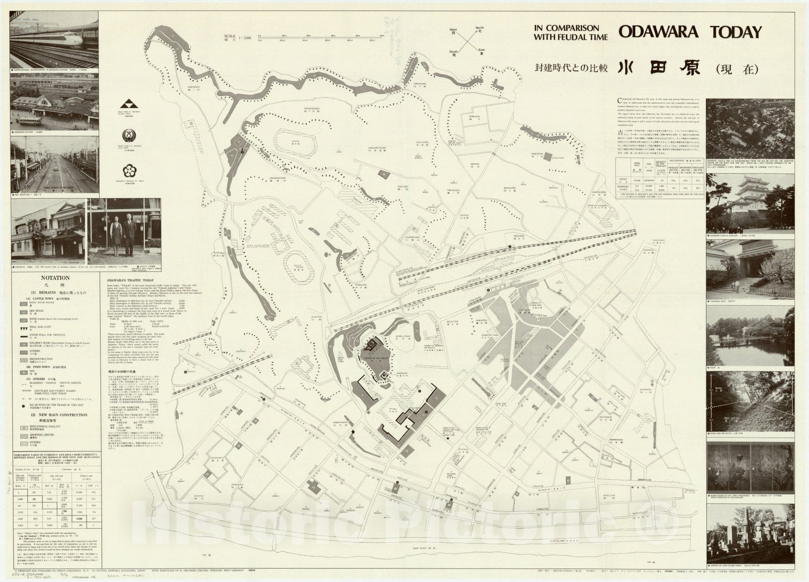 Map : Odawara-han, Japan 1800 1974 2, Odawara today, in comparison wit ...